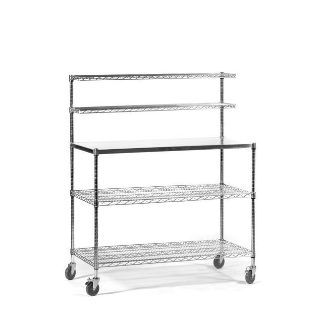 Chrome Workbench with Storage | Industrial Workspace | Shelfspan